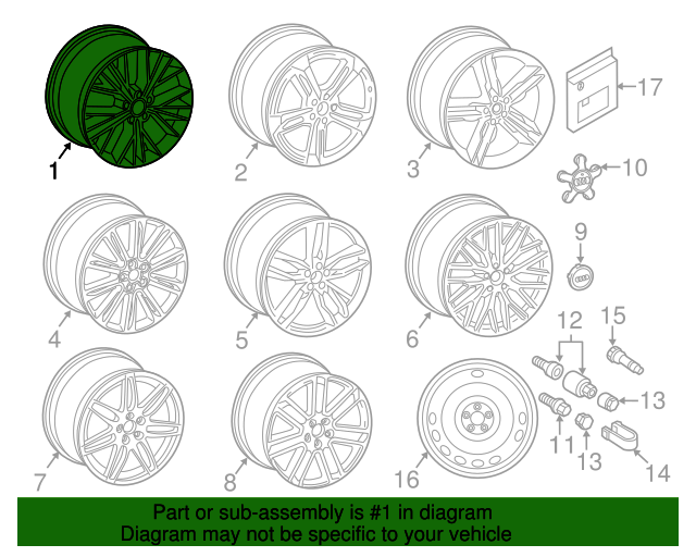2016-2018 Audi Wheel, Alloy 4G8-601-025-AT | OEM Parts Online