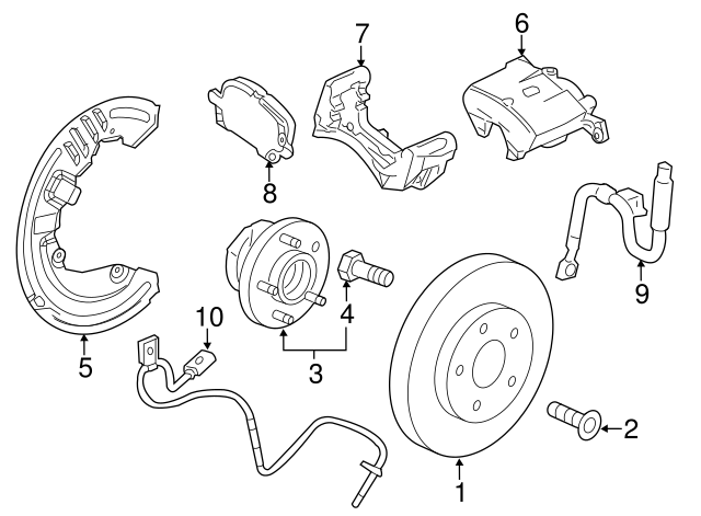 2013-2019 Cadillac ATS Rear Wheel Hub and Bearing Assembly with Bolts ...