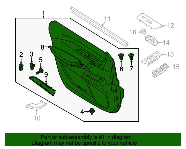 2016-2019 Mazda CX-9 Door Trim Panel TK80-68-450M-2A | RealMazdaParts.com