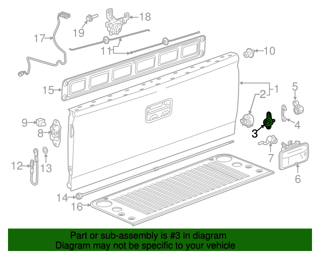 2014-2022 GM Passenger Side Tailgate Hinge 23439650 GM | GMPartsDirect.com