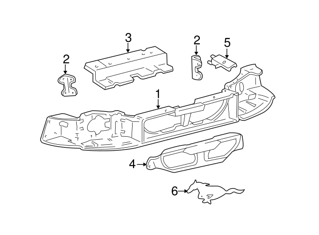 1999-2004 Ford Mustang Sight Shield 2R3Z-8C291-AA | TascaParts.com