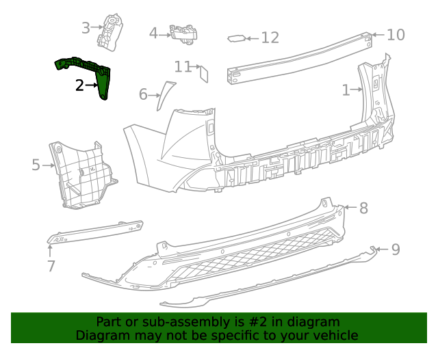 2021-2023 Toyota Sienna Bumper Cover Support Rail 52155-08020 | Toyota ...