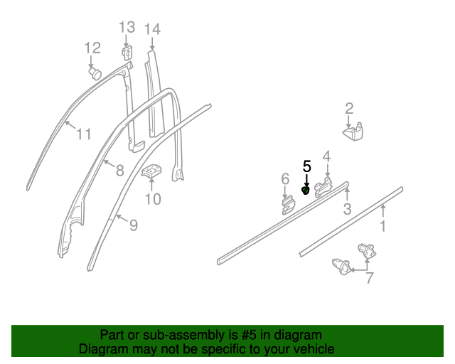 51131960127 - 1995-2006 BMW Side Molding Grommet (51-13-1-960-127 ...