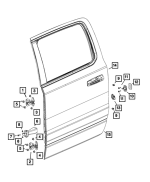 2019-2025 Ram 1500 Rear Door Outer Panel, Right 68292550AD | Mopar eStore