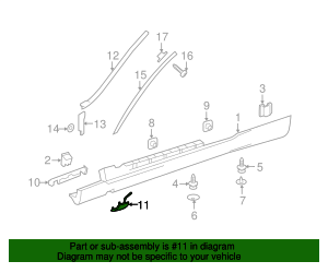 207-698-09-30-9999 - Rocker Panel Molding Cap 2011-2017 Mercedes-Benz ...