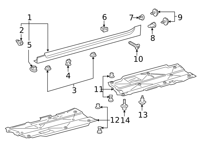 75850-47030-B1 - Rocker Molding 2019-2022 Toyota | AutoNationParts.com