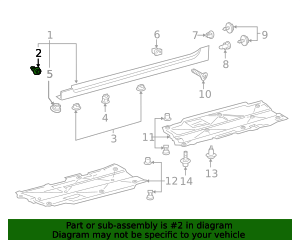 75867-68010 - Rocker Molding Clip - 2013-2022 Toyota | DiscMonster