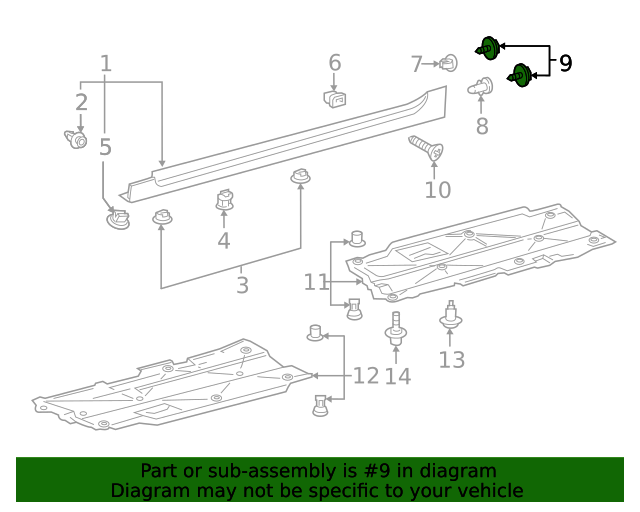 90159-60623 - Rocker Panel Molding Screw - 2016-2024 Toyota | OEM ...