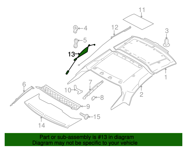31256464 - Rope rear left - 2006-2013 Volvo C70 | Volvo OEM Parts Direct