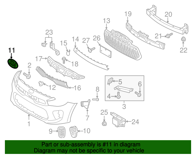 2014-2020 Kia Rio OEM NEW KIA Nameplate Ornament Emblem Logo Assembly ...