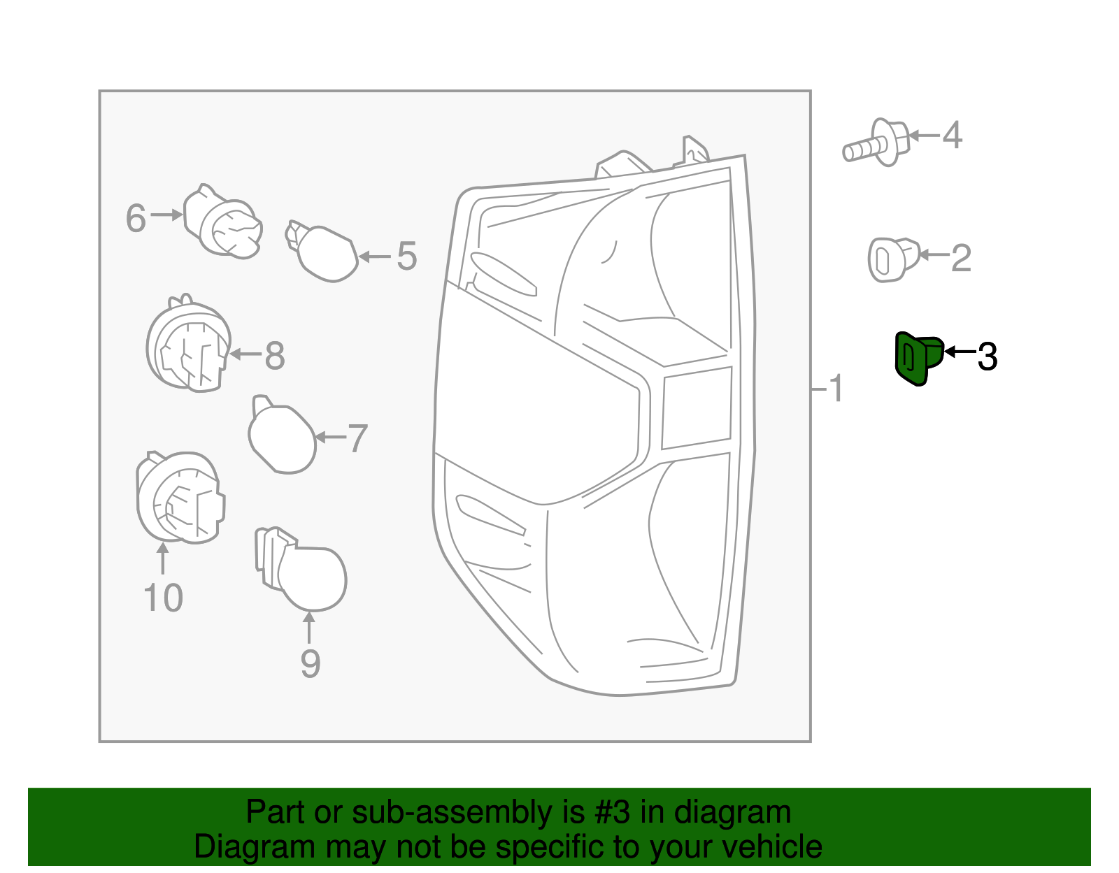 76817-0E010 - Tail Lamp Assembly Single Clip 2007-2025 Toyota | Longo ...