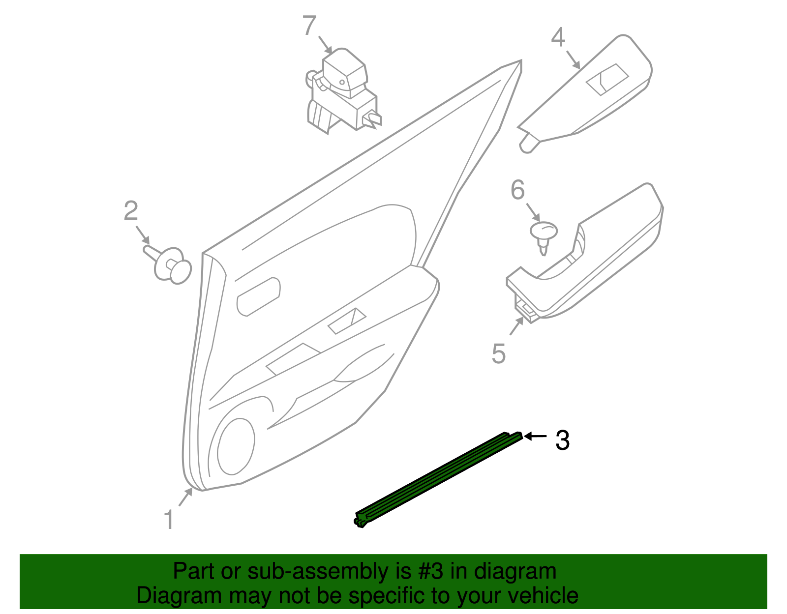 82835-JA01A - Belt Weather-Strip - 2007-2012 Nissan Altima | Nissan OEM ...