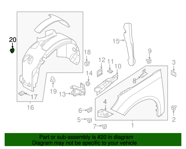 W703069-S300 - Fender Liner Nut - 2000-2021 Ford | Eastgate Ford Parts CA