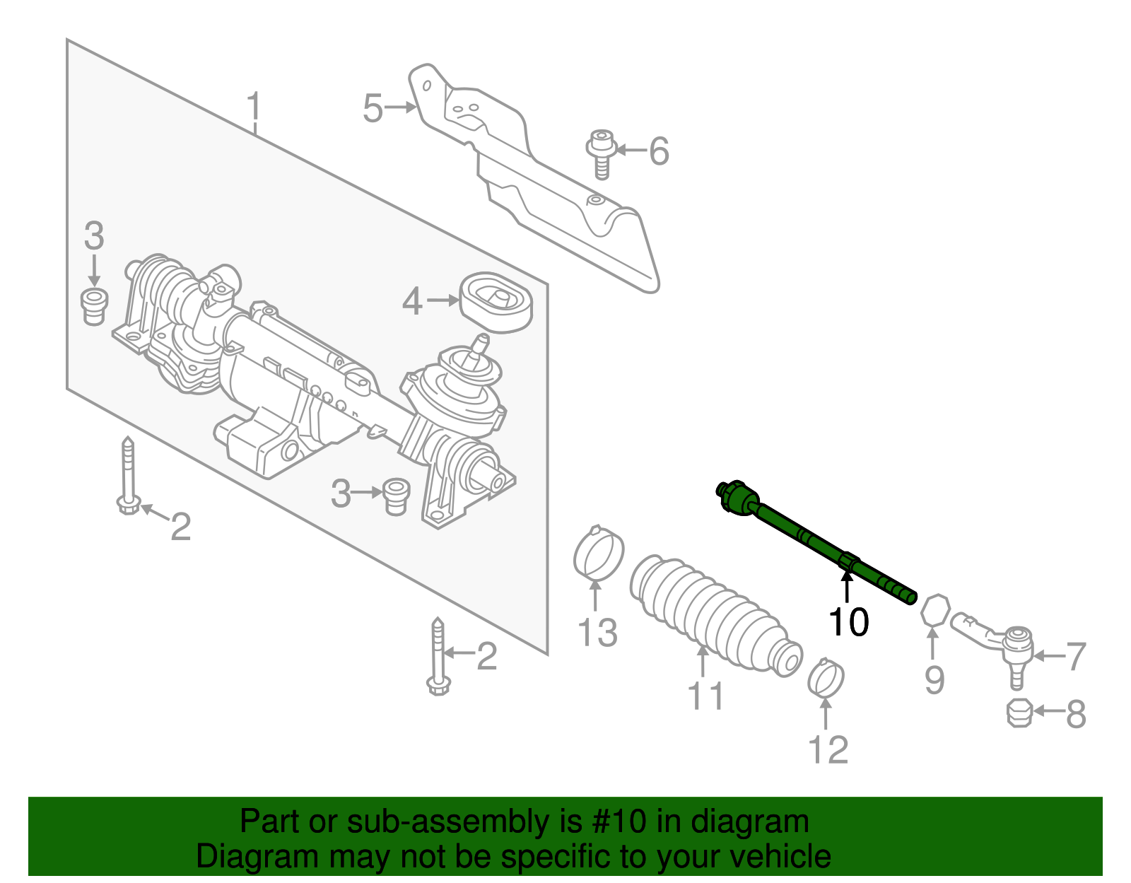 2012-2024 Volkswagen Inner Tie Rod 561-423-810 | Wholesale VW Parts