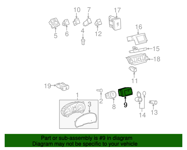2008-2013 Toyota Highlander Seat Heater Switch 84751-0E040 ...