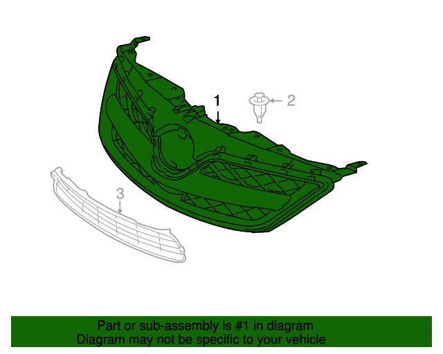 OEM 2013 Toyota Corolla Grille Part # 53111-12C50-A0 | Modern Toyota Parts