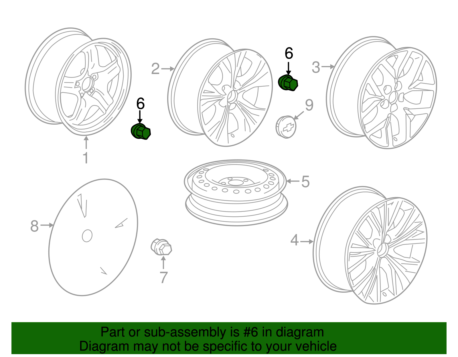 2010-2020 GM Wheel Lug Nut with Stainless Steel Cap M14x1.5 9598179 GM ...