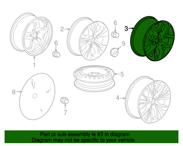84507697 - Wheel, Alloy 2014-2020 Chevrolet Impala | GMPartsNow
