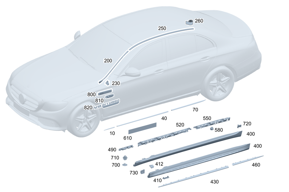223-690-47-02 - Trim Strip 2021-2025 Mercedes-Benz S500 | Mercedes-Benz ...