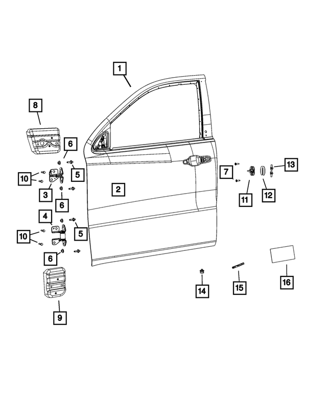 2014-2025 Mopar Door Hinge Tapping Plate 68036248AC | Mopar.com ...