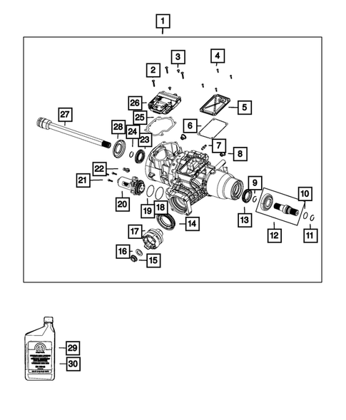 Rear Axle; Housing, Differential and Vent for 2014 Jeep Cherokee ...