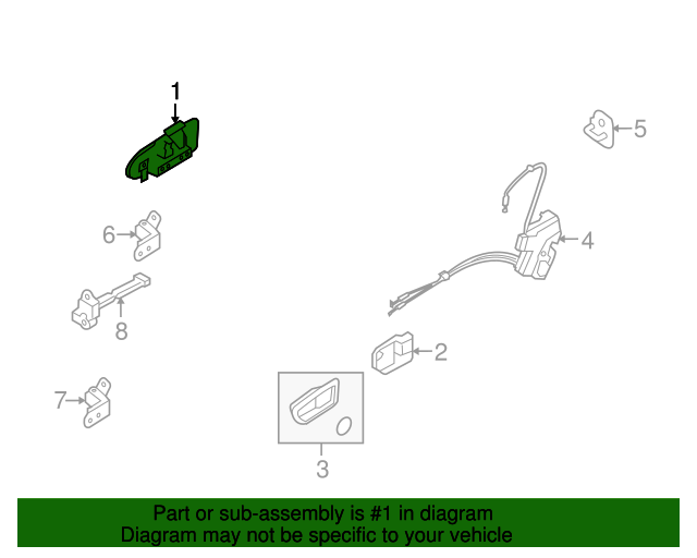 2010-2011 Kia Soul Handle, Outside - Driver's Side (LH) 83650-2K020 ...