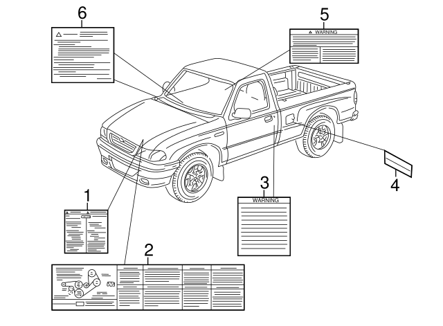 1995-2009 Mazda Air Bag Label ZZN0-69-034 | RealMazdaParts.com