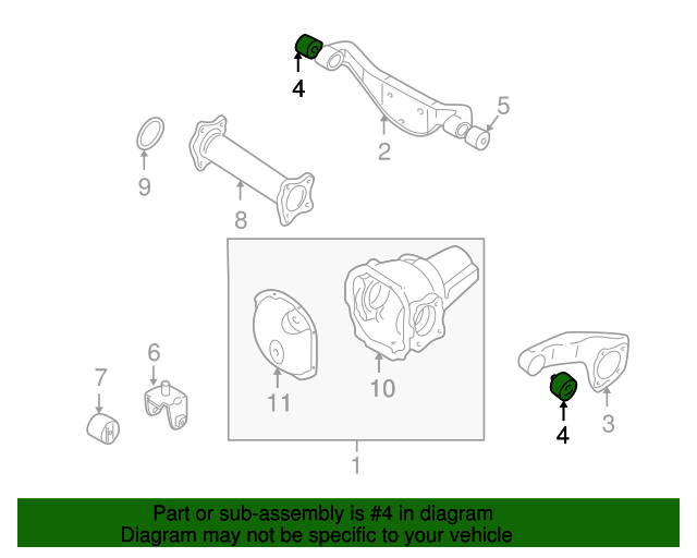 2001-2006 Mitsubishi Montero Differential Mount Front Bushing MR374574 ...