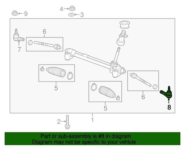 2016-2022 Chevrolet Spark Steering Linkage Outer Tie Rod 95371538 GM ...