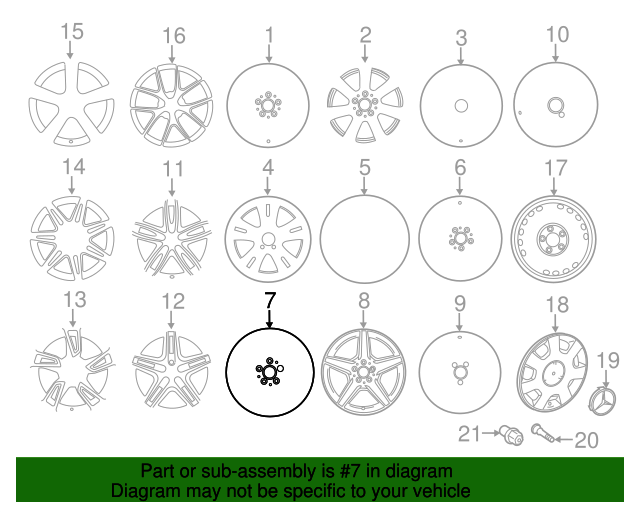 204-401-00-02-9765 - Alloy Wheels, 17inch 12-Spoke 2008-2014 Mercedes ...