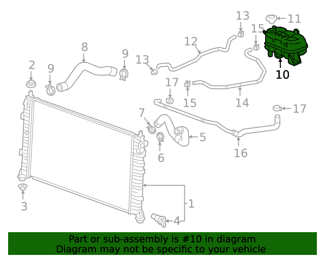 2019-2024 GM Radiator Surge Tank 84632822 GM | GMPartsDirect.com