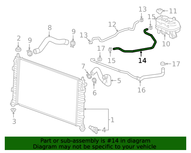 2019-2024 GM Radiator Surge Tank Inlet Hose 85584375 | OEM Parts Online