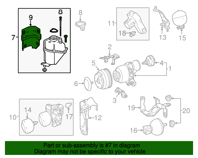 222-320-00-14 - Active Suspension Fluid Reservoir 2014-2021 Mercedes ...
