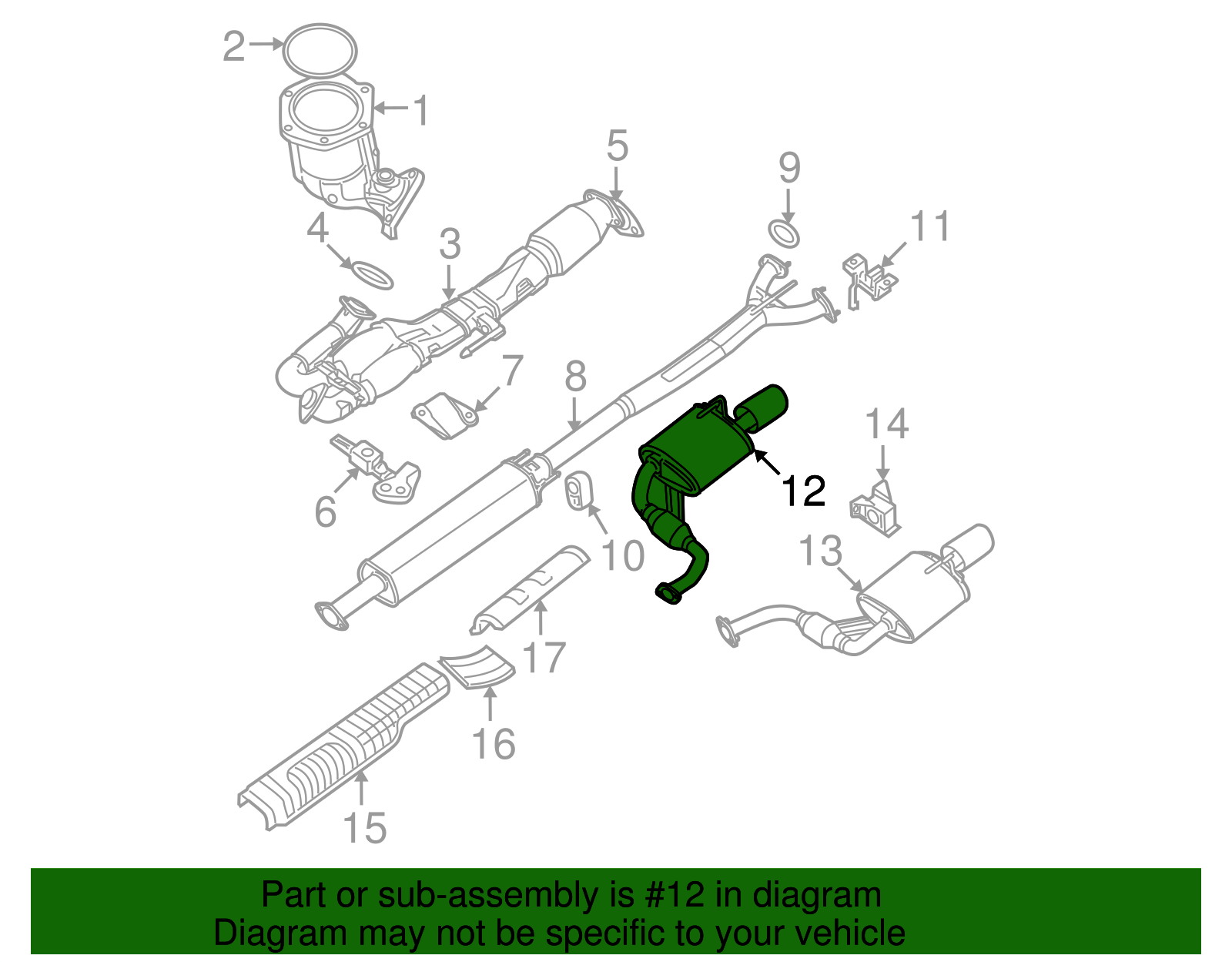 2011-2014 Nissan Maxima Muffler 20100-ZY70A | My Nissan Part