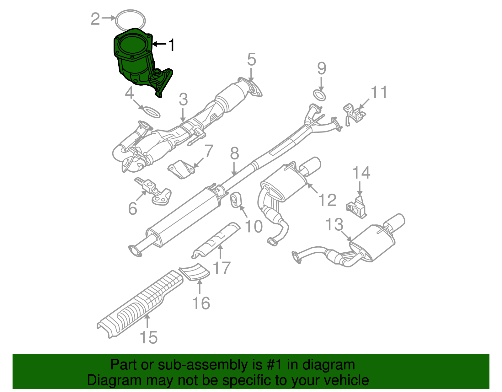 2010-2012 Nissan Maxima Catalytic Converter 208A2-9N00A | Team Nissan Inc.
