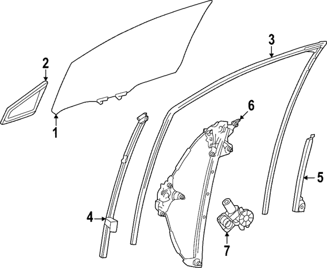 2023-2024 Toyota bZ4X Movable Glass 68101-42440 | Toyota Parts Express