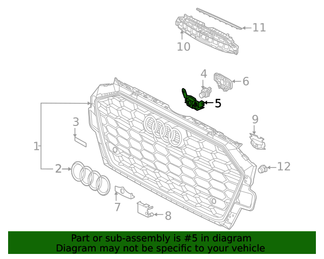 2020-2024 Audi Front Camera Bracket 8W0-853-231-F | OEM Parts Online