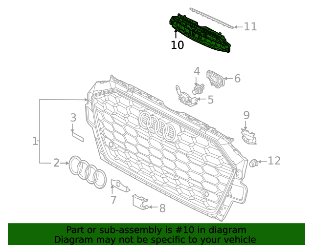 2020-2024 Audi Grille Bracket 8W0-807-233-D | AutoNation Parts
