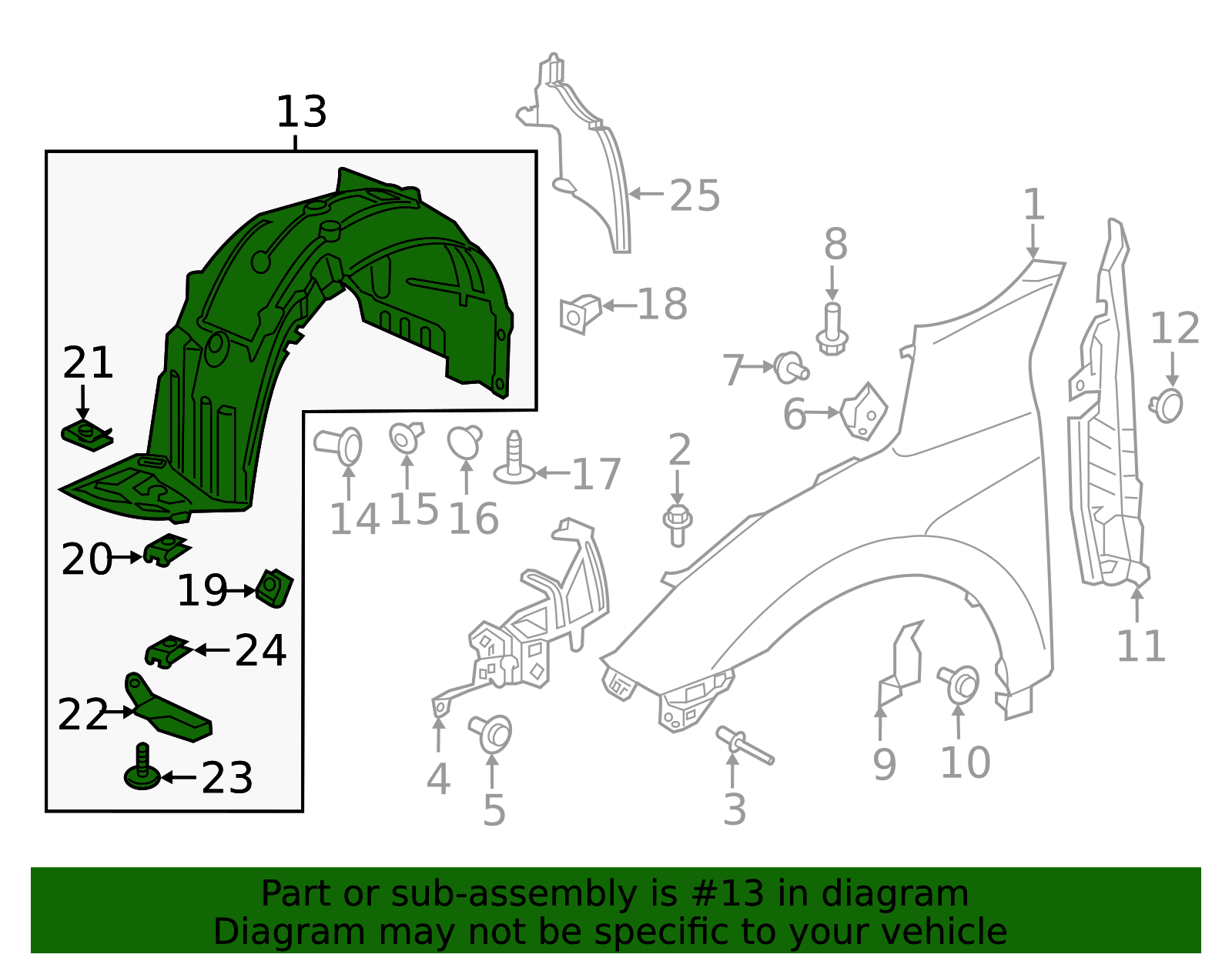 74151-TBA-A50 - Fender Liner 2019-2021 Honda Civic | Honda Parts Online