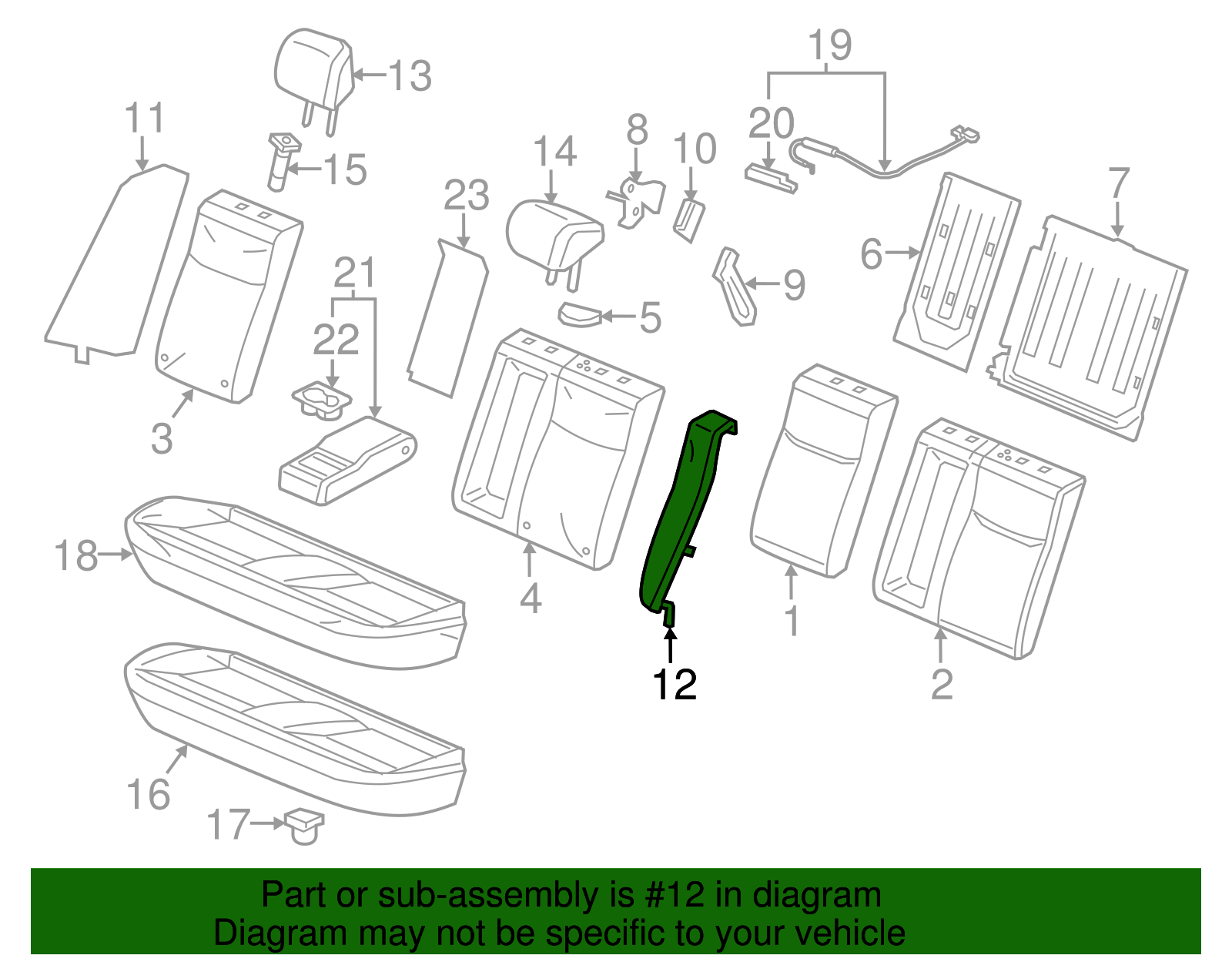 2012 Honda Civic Bolster 82550-TR3-A21ZC | OEM Parts Online