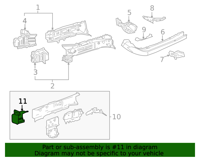 2021-2023 Toyota RAV4 Prime Frame Rail End 57014-42020 | Toyota Parts ...