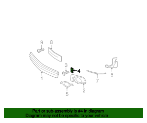 004-994-55-45 - Fog Lamp Assembly Nut 2000-2011 Mercedes-Benz ...