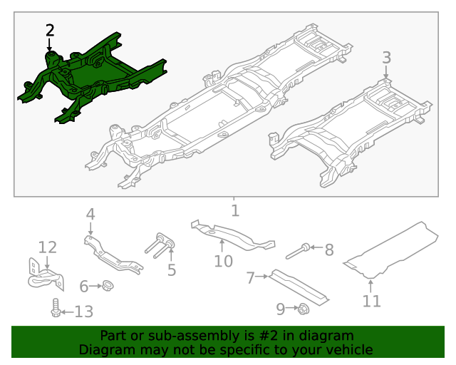 Genuine OEM Ford Part - Front Frame LC3Z-5019-B | Genuine OEM Ford ...