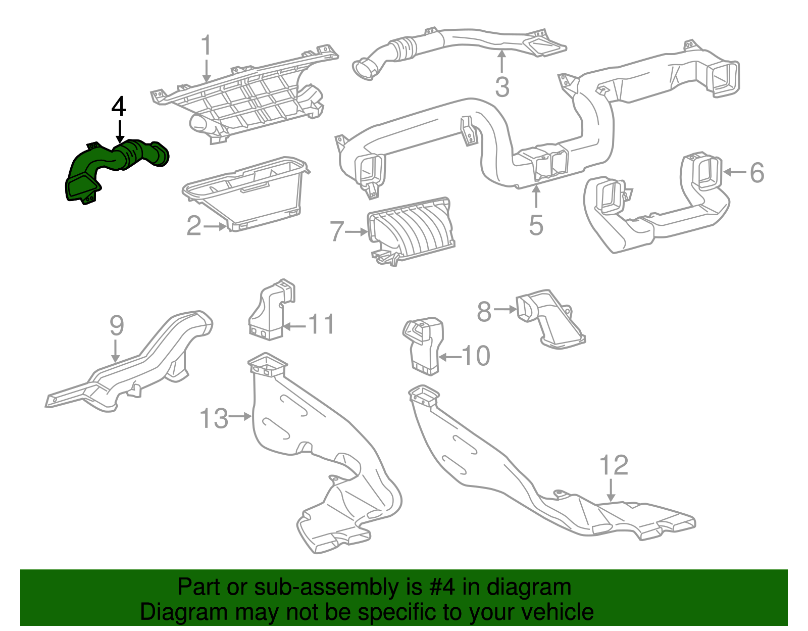 2014-2020 Toyota Tundra Defroster Duct 55971-0C040 | Toyota Parts Center