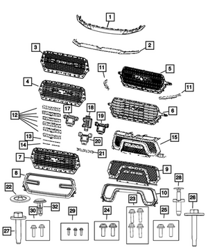 2021-2024 Ram 1500 Radiator Grille 68582267AA | Mopar Online Parts