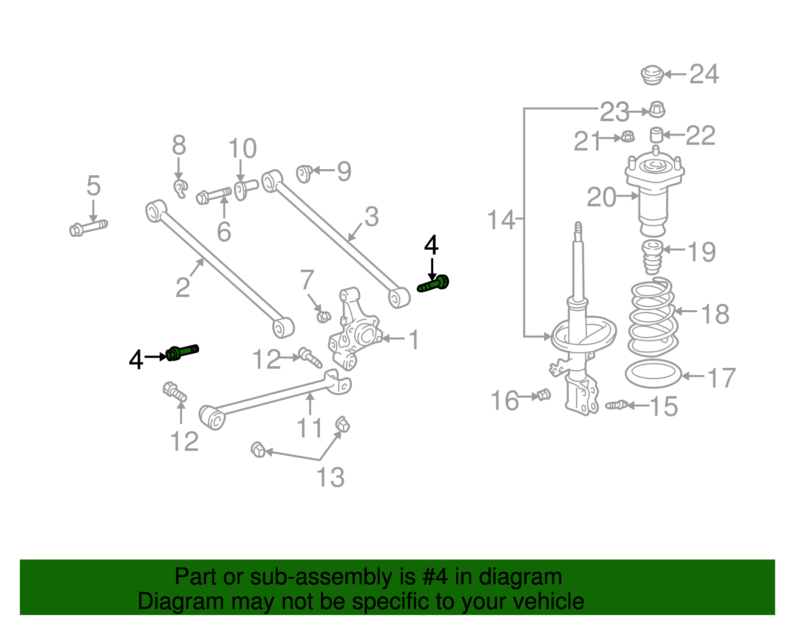 90901-19002 - Rear Control Arm Bolt - 2001-2003 Toyota Highlander ...