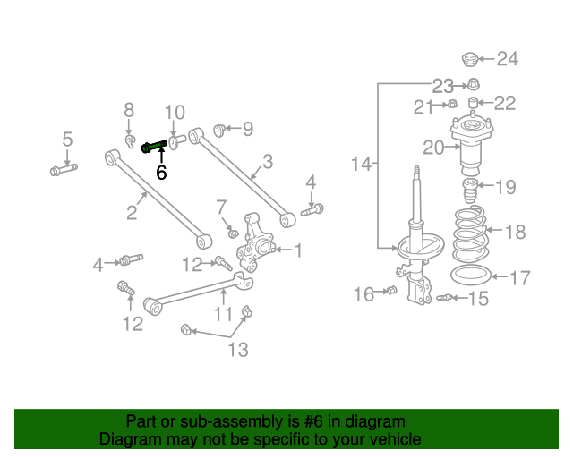 2001-2003 Toyota Highlander Rear Control Arm Bolt 90119-12126 | OEM ...