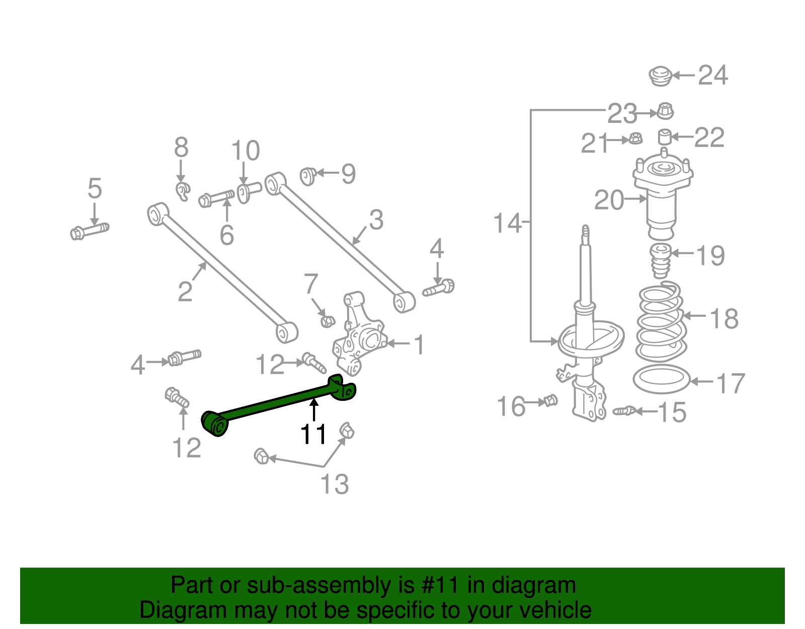 2001-2007 Toyota Highlander 2001-2007 Toyota Highlander - Strut Rod ...