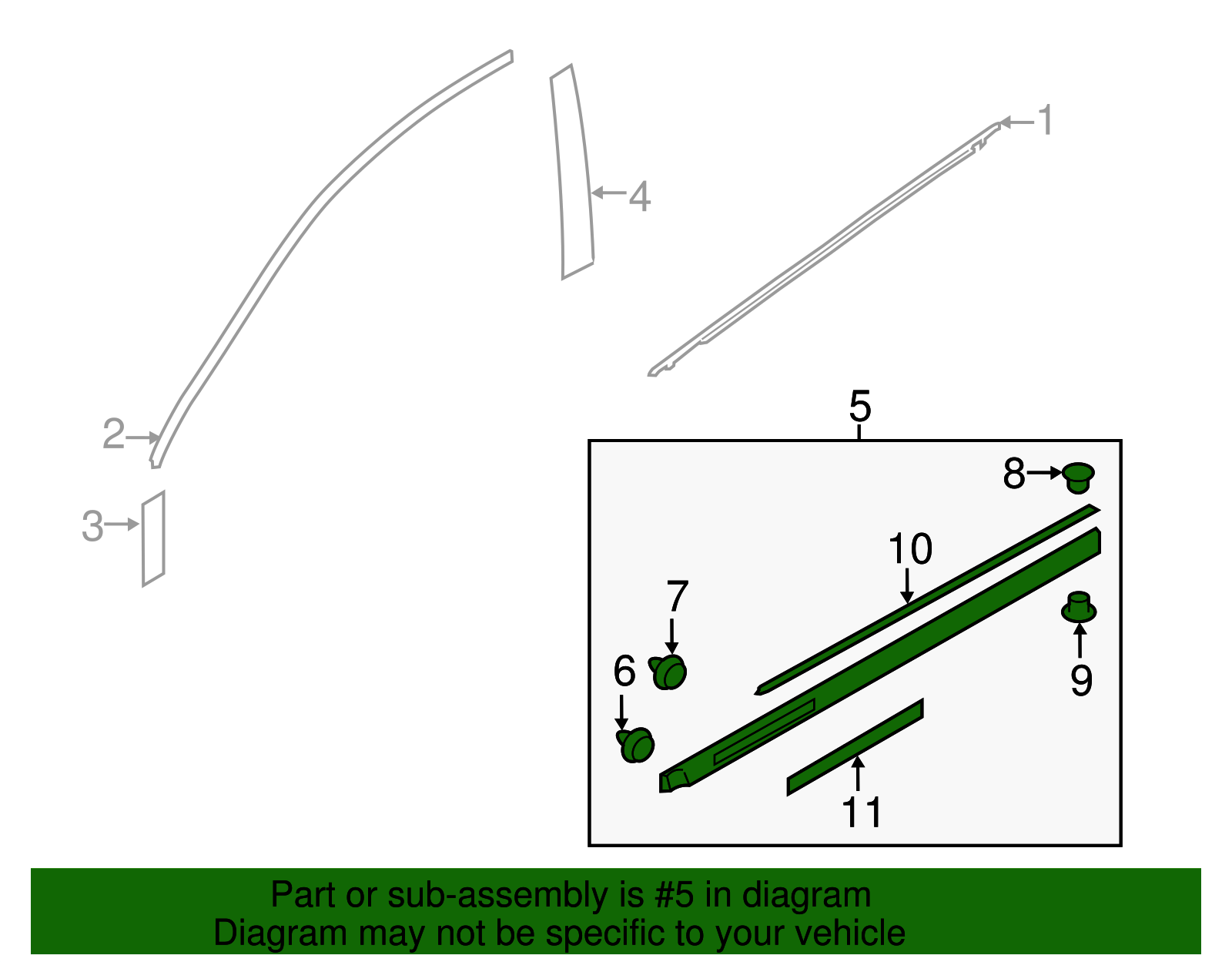 2015-2019 Subaru Outback Lower Molding 91112AL53B | Subaru Parts Store