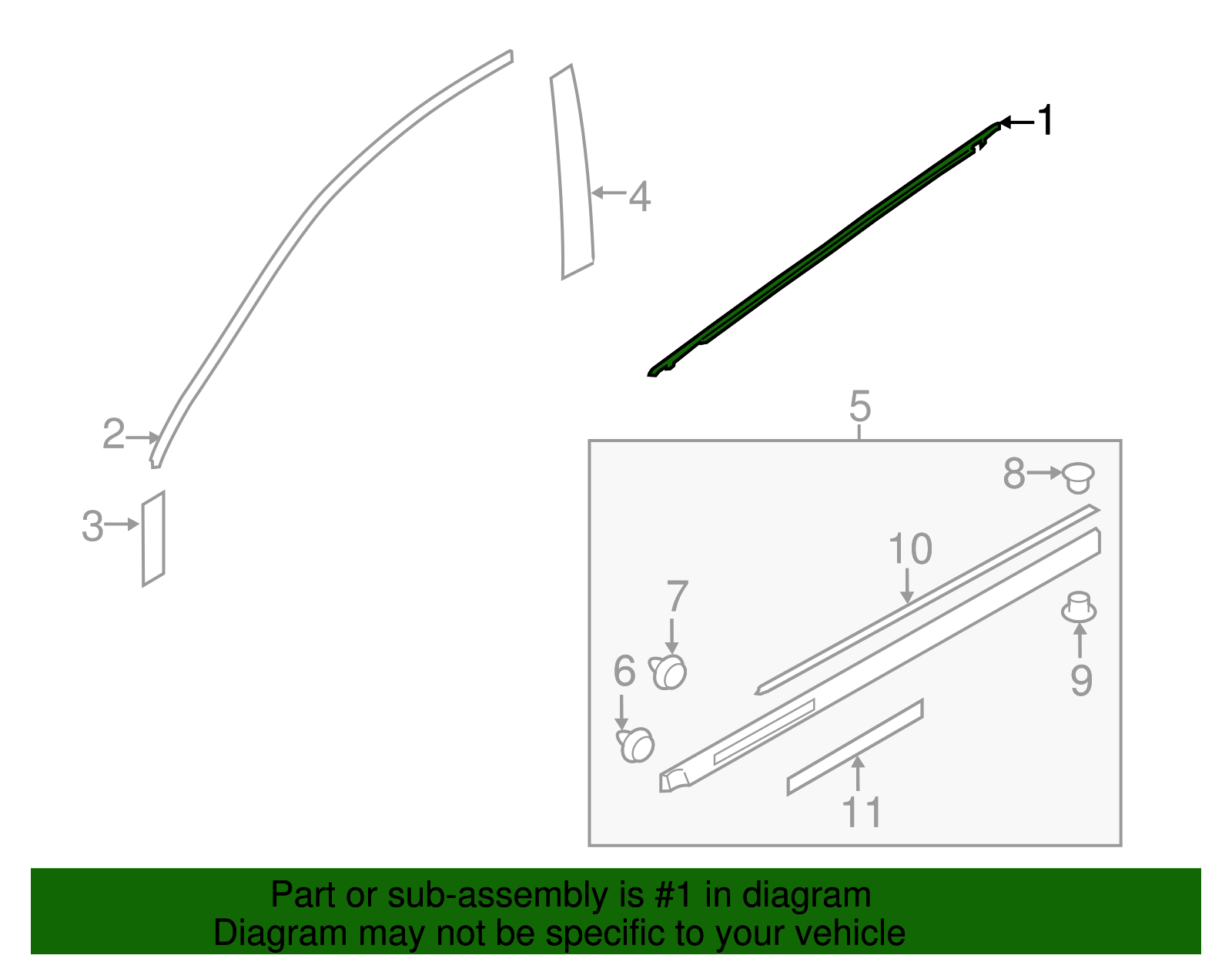 2015-2019 Subaru Belt Molding 61280AL01B | Subaru Parts Guys